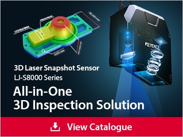 All-in-One 3D Inspection Solution 3D Laser Snapshot Sensor LJ-S8000 Series [View Catalogue]